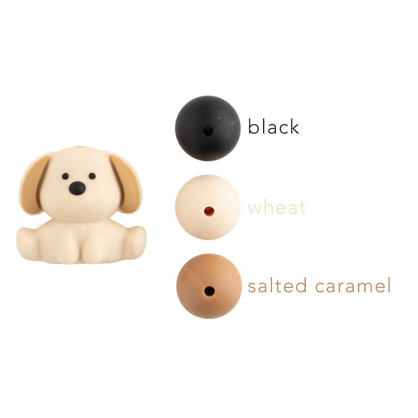 3D Dog Silicone Focal Beads | Cara & Co.