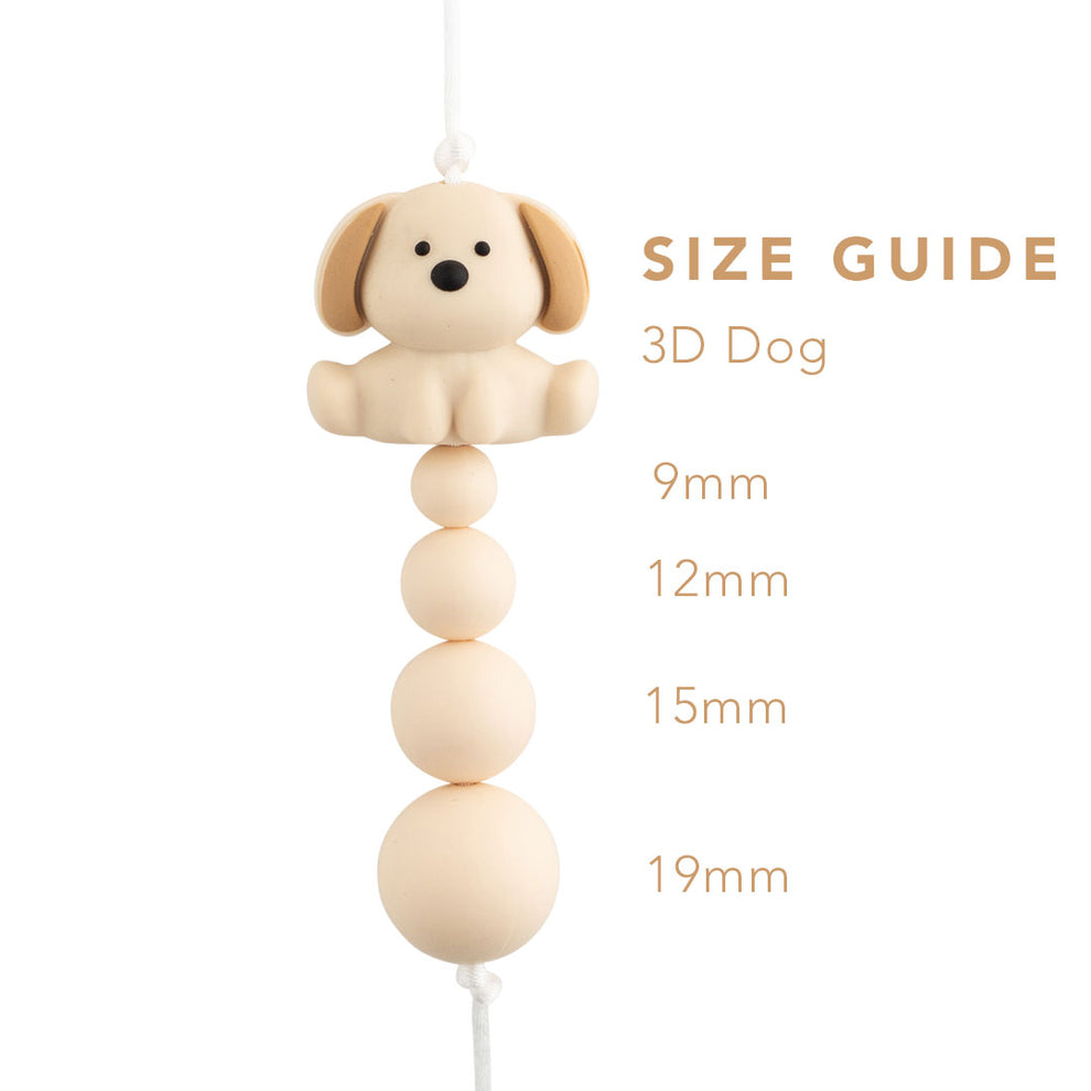 3D Dog Silicone Focal Beads | Cara & Co.