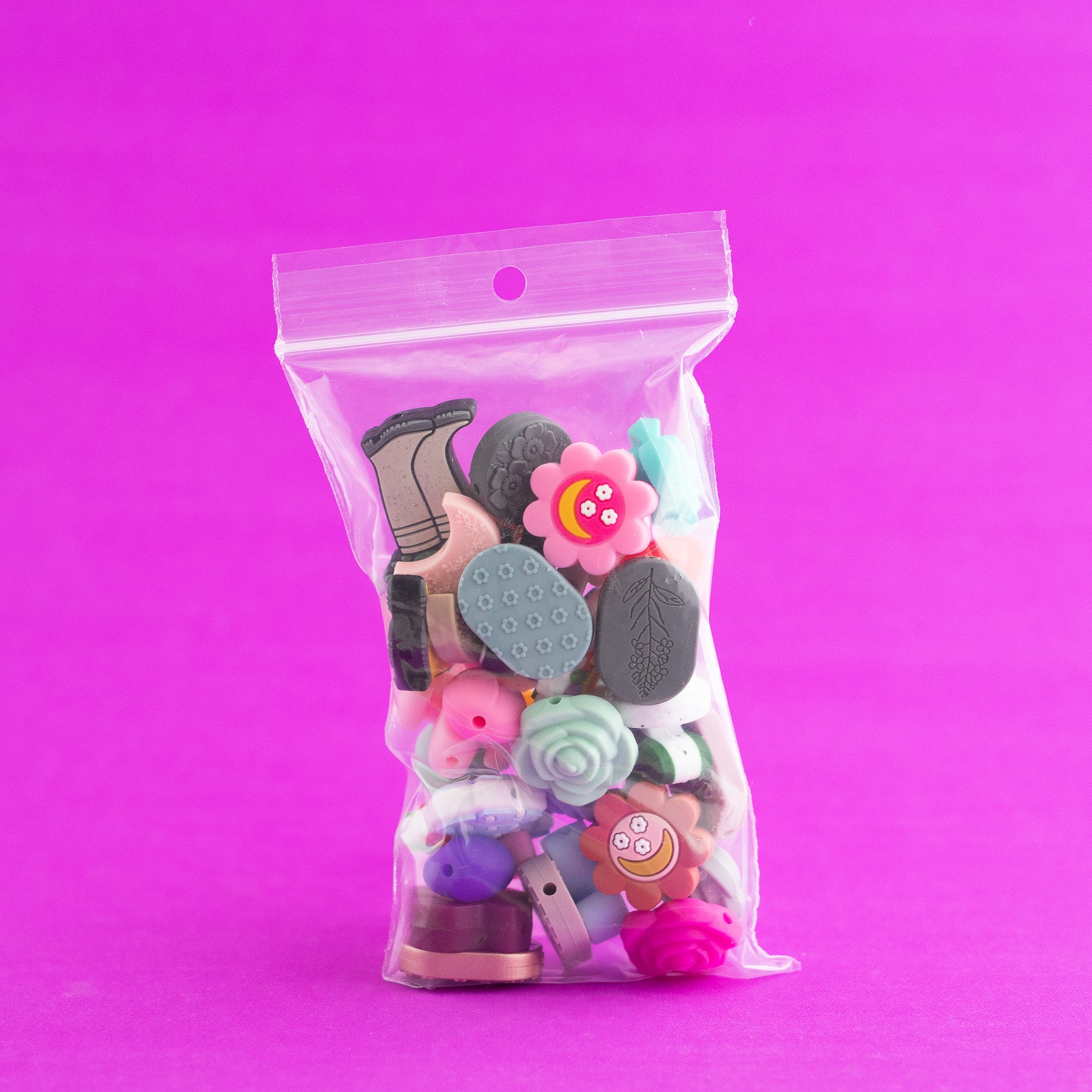 Floral Silicone Focal Bead Grab Bags | Cara & Co.