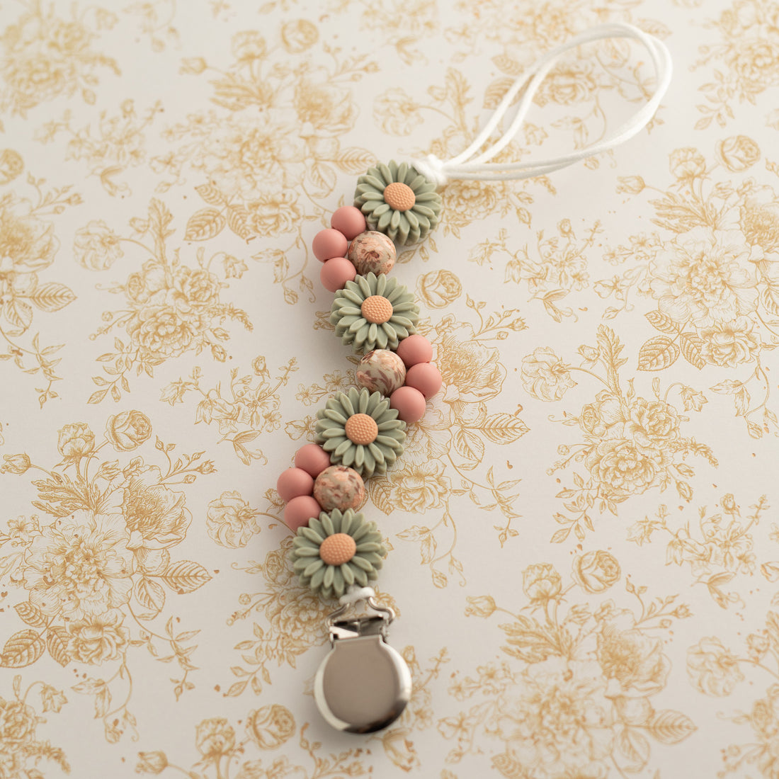 Vintage Gardens Pacifier Clip | Cara & Co.