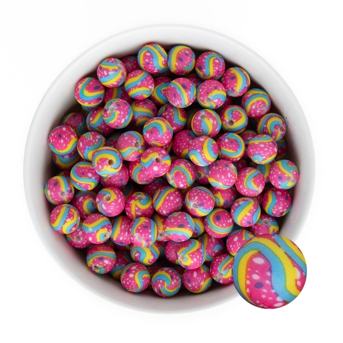 Printed Silicone Round Beads | Cara & Co.